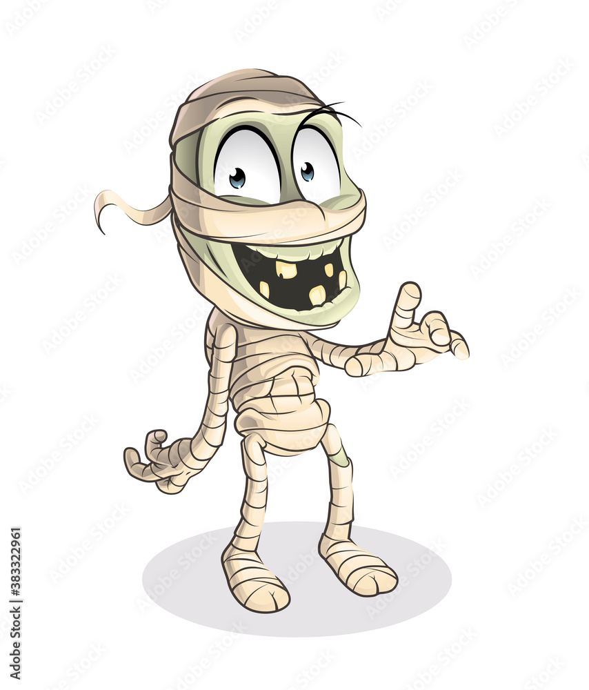 Cartoon cheerful mummy character Stock Vector | Adobe Stock