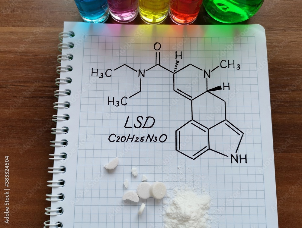 Structural chemical formula of LSD (Lysergic acid diethylamide ...