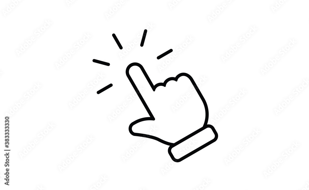 Hand click icon. Vector mouse pointer symbol. Stock Vector | Adobe Stock
