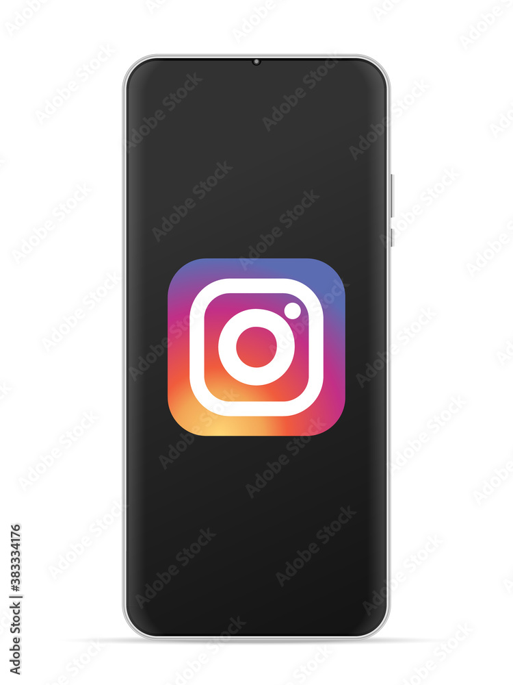 Instagram logo icon on smartphone screen Stock Vector | Adobe Stock