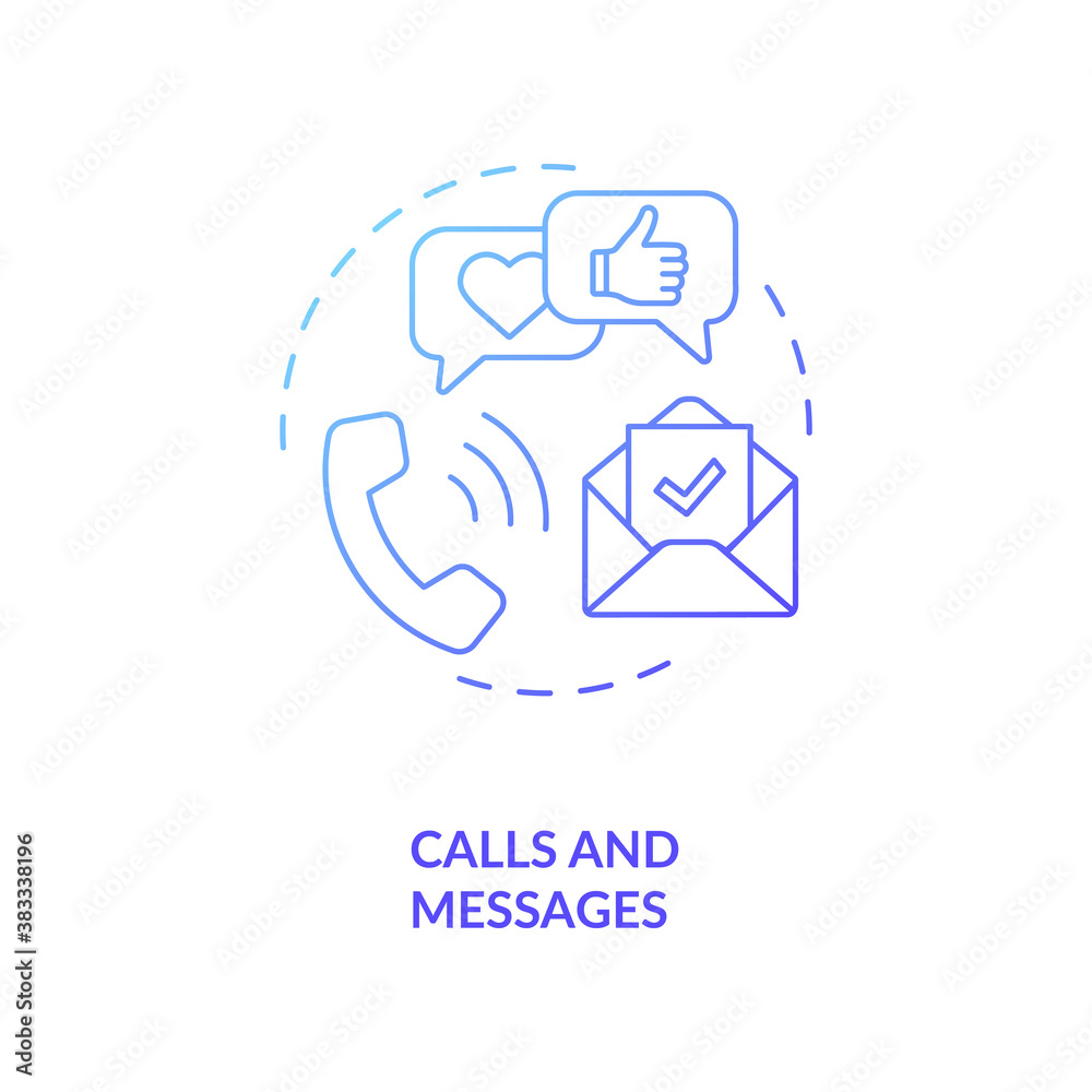 Calls and messages concept icon. Device capability idea thin line ...