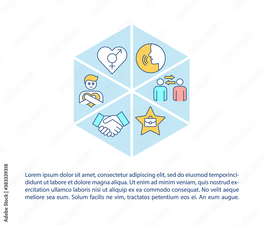 Gender issues concept icon with text. Women and men social rights ...