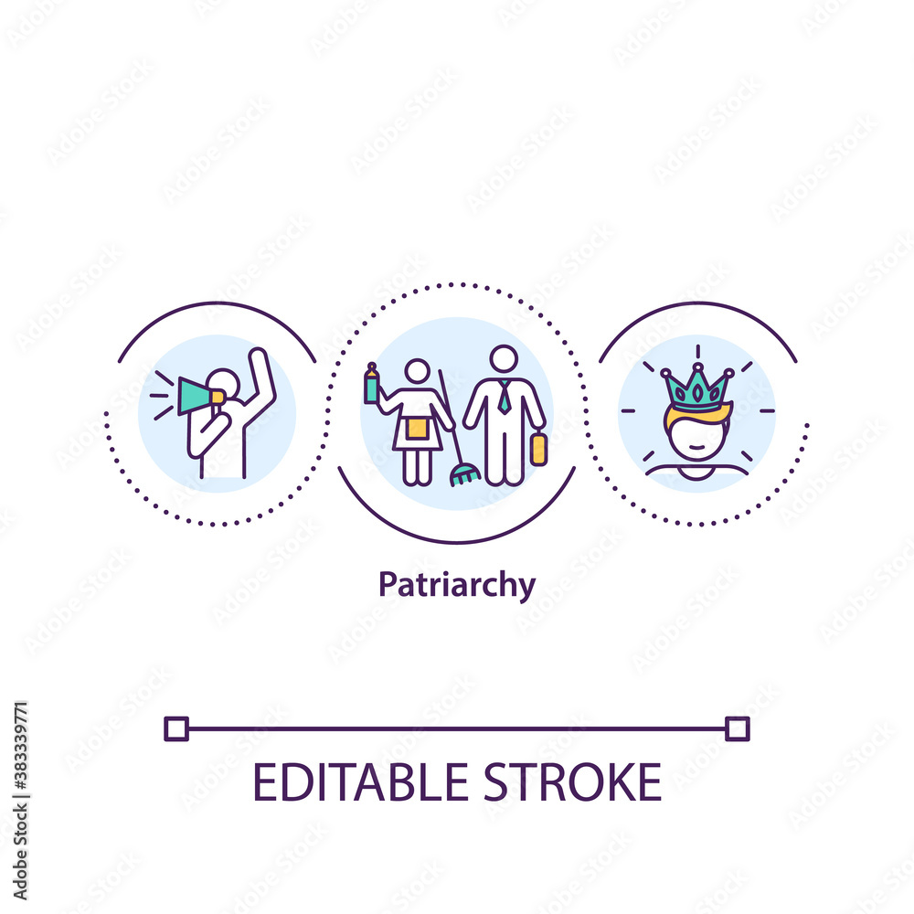 Patriarchy concept icon. Social system with male dominance. Man ...