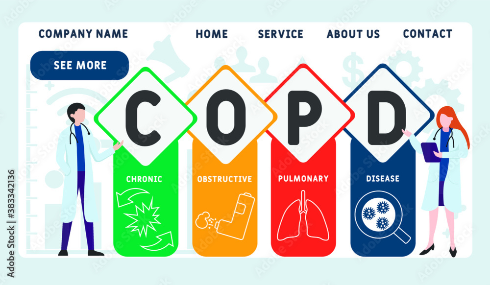 Vector website design template . COPD - Chronic Obstructive Pulmonary ...