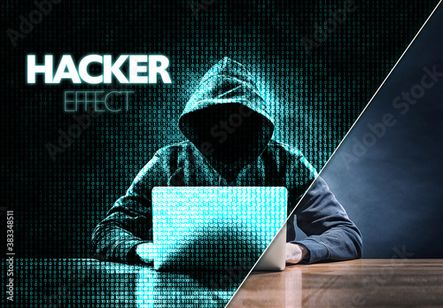 Hacker Digital Manipulation Effect Mockup Stock Template | Adobe Stock