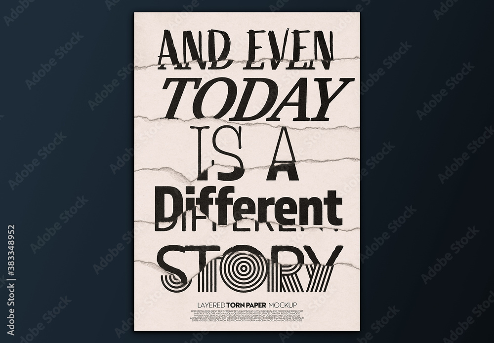 Torn Paper Layers Poster Design Mockup Stock Template | Adobe Stock