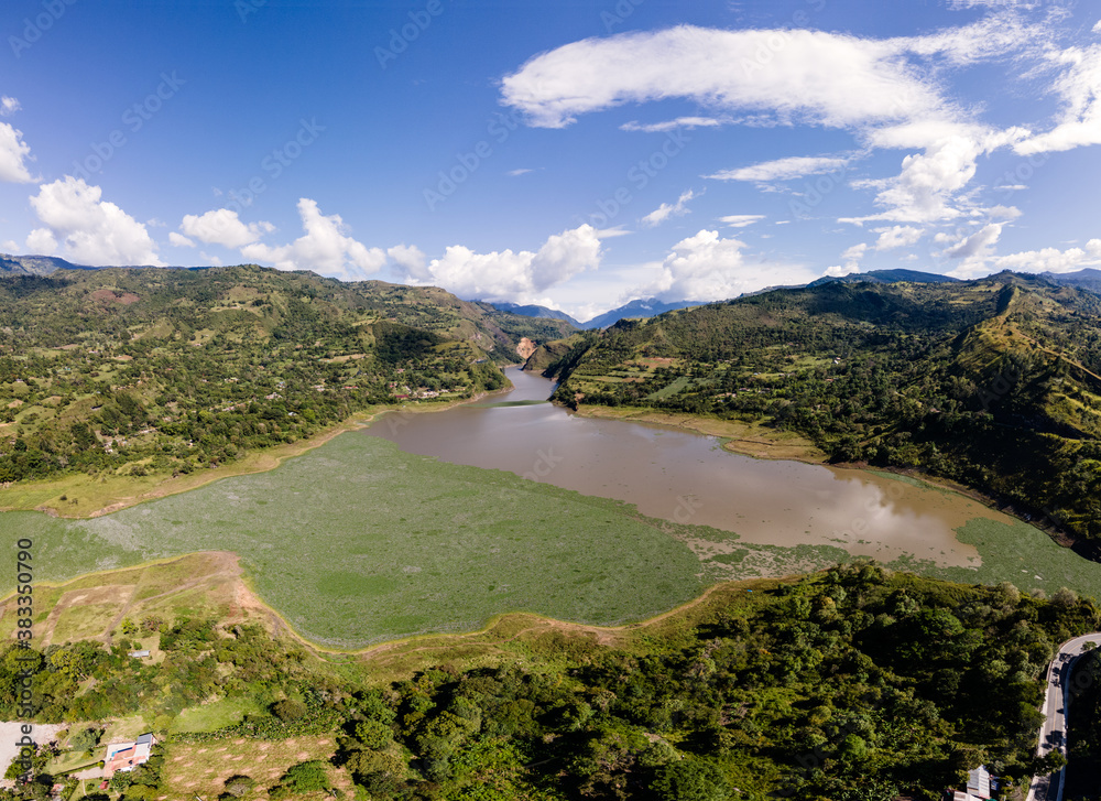 represa de chivor vista aerea boyaca Stock Photo | Adobe Stock
