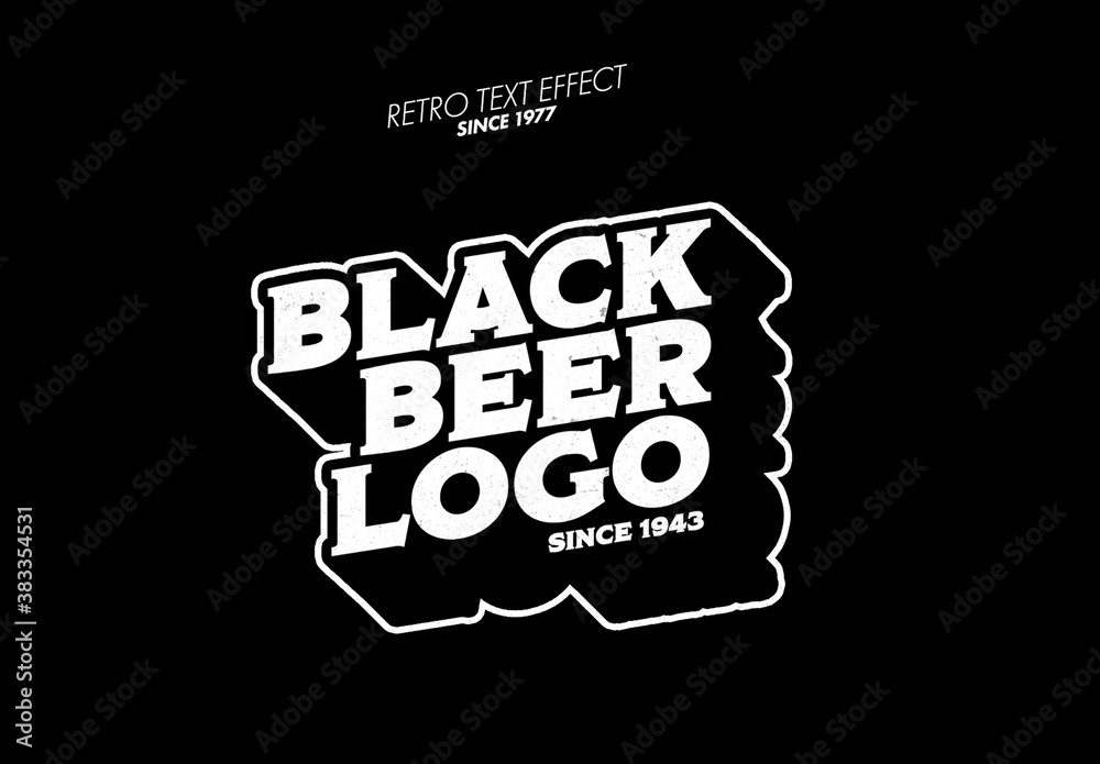 Black Outlined Logo Design Text Effect Mockup Stock Template | Adobe Stock