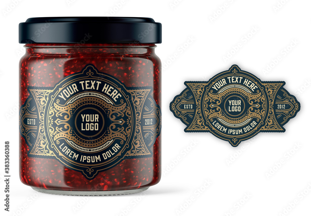 Vintage-Style Jam Label Layout Stock Template | Adobe Stock