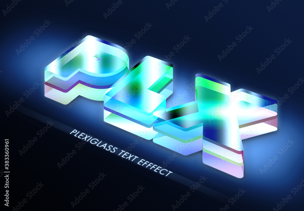 Semi Transparent Plexiglass Text Effect Mockup Stock Template | Adobe Stock