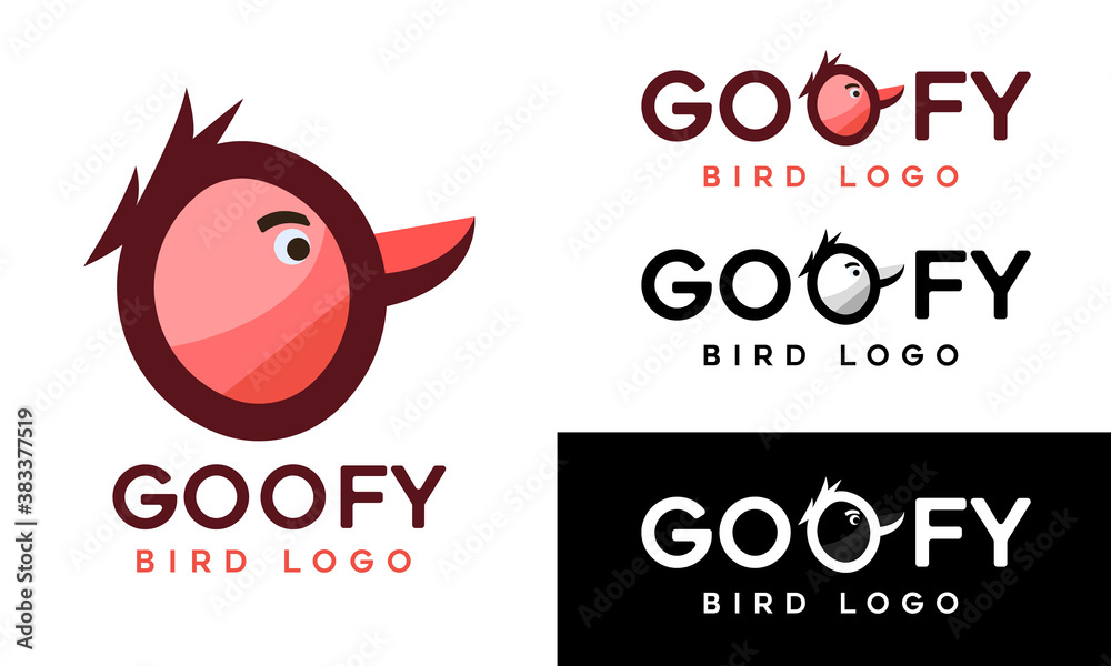 Goofy Bird Logo template. initial logo vector template. symbol logo for ...
