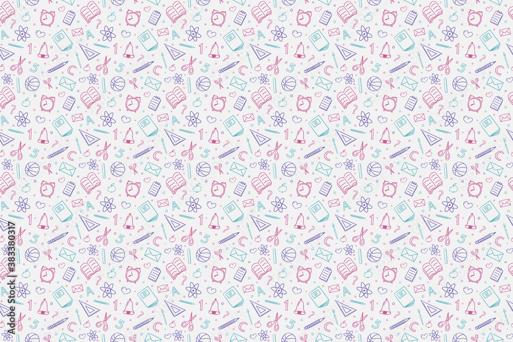 School background. Seamless pattern with doodles. Vector Stock Vector ...