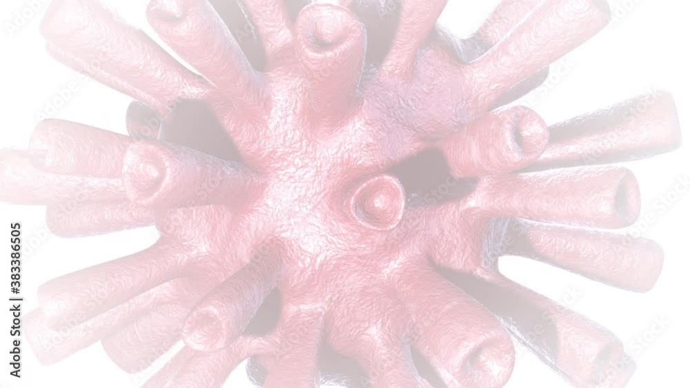Animated background of a deadly infectious virus rotating in the middle ...