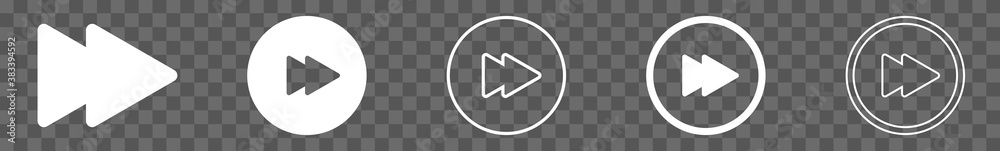 Forward Button Icon Circle White | Fast Buttons Illustration | Video ...