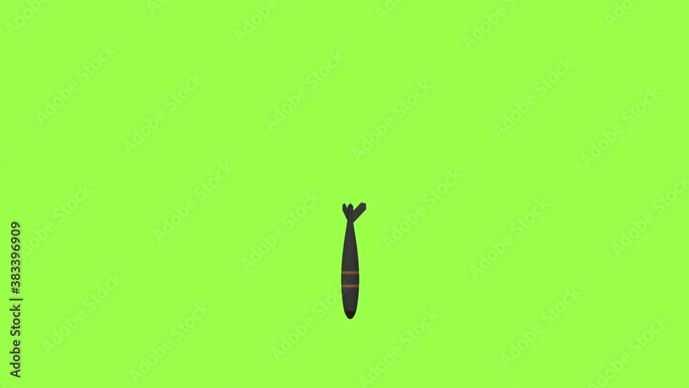 Bomb falling and explosion green screen Stock Video | Adobe Stock