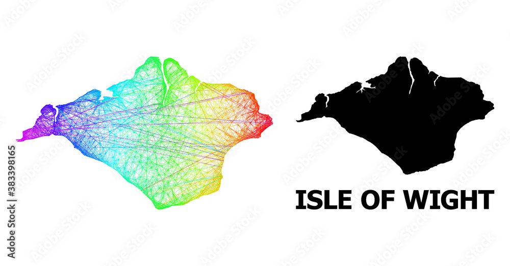 Vecteur Stock Net and solid map of Isle of Wight. Vector model is ...