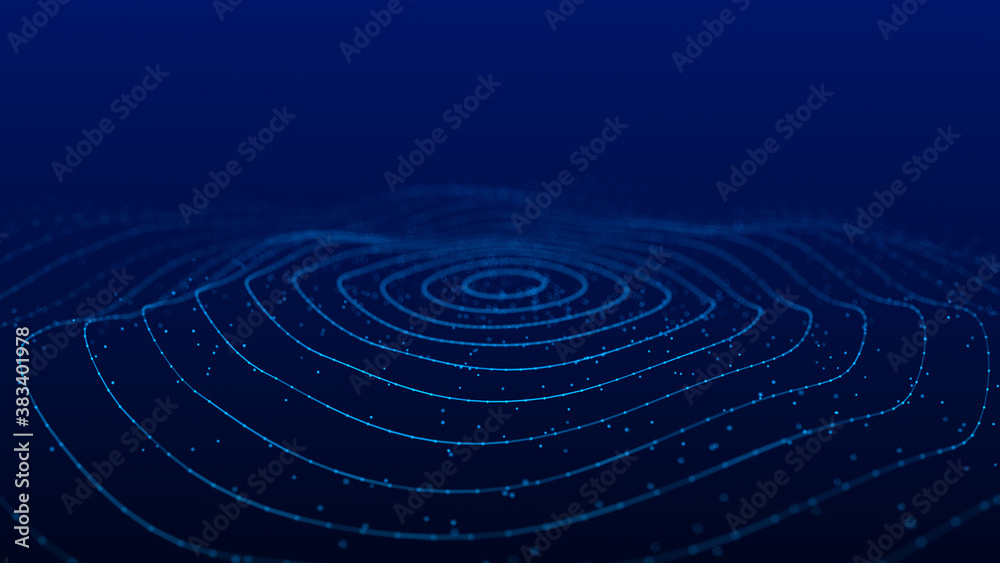 Wave of particles. Abstract background with a dynamic wave. Futuristic ...