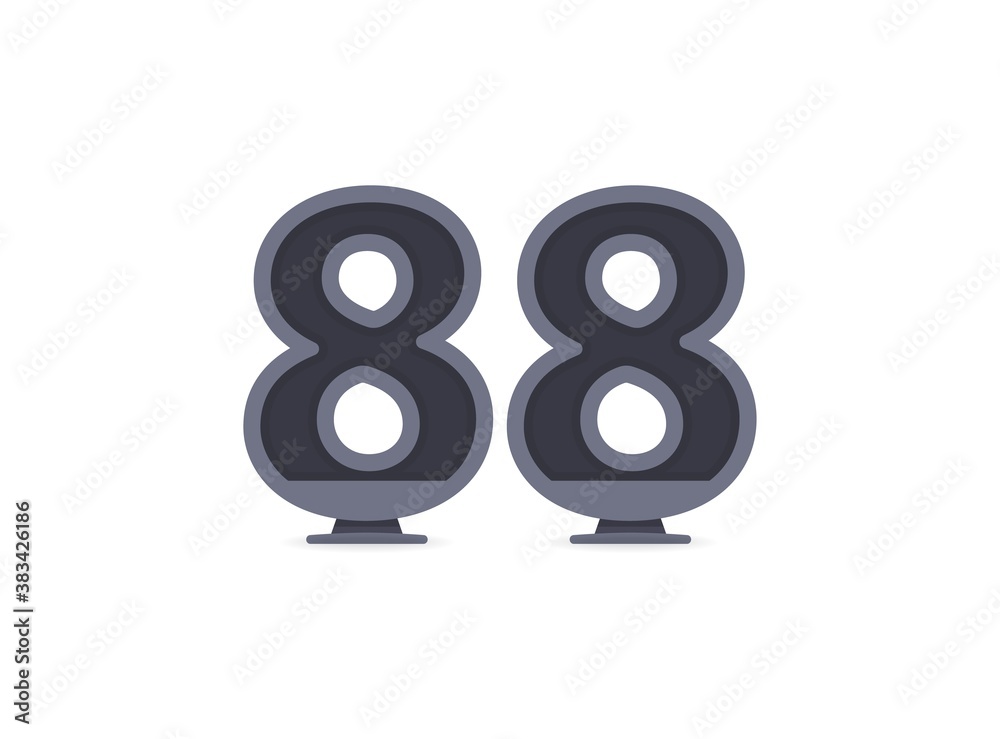 88 vector number design. For logo, brand label, design elements ...