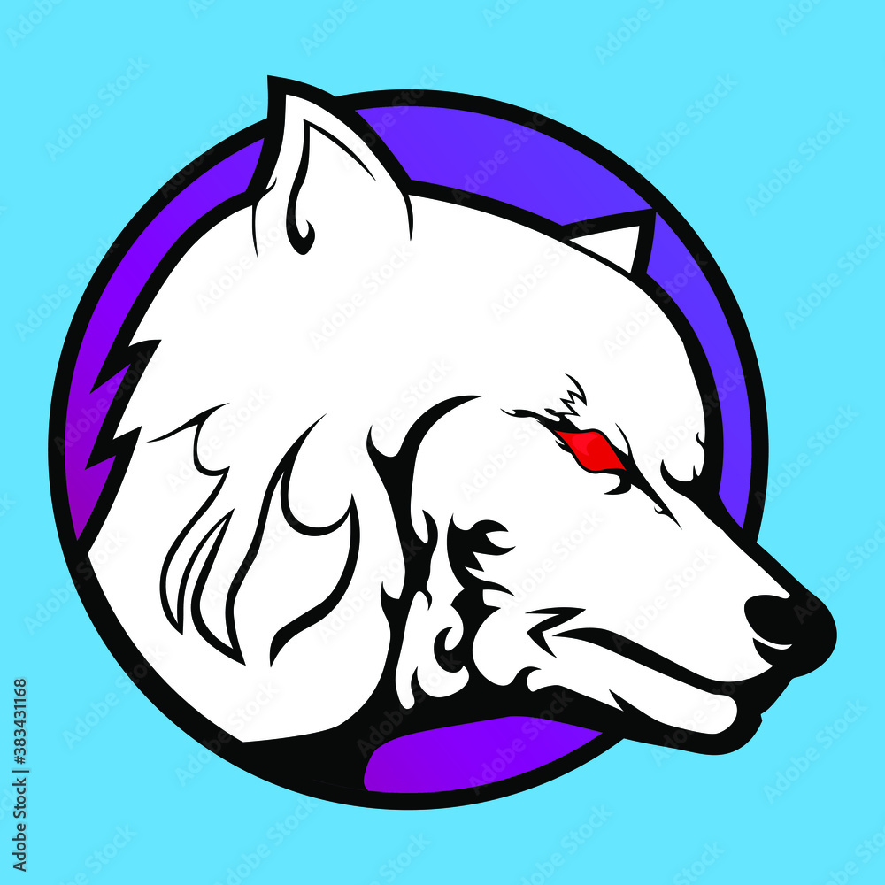 This evil white wolf is a high-resolution logo mascot. With the design ...
