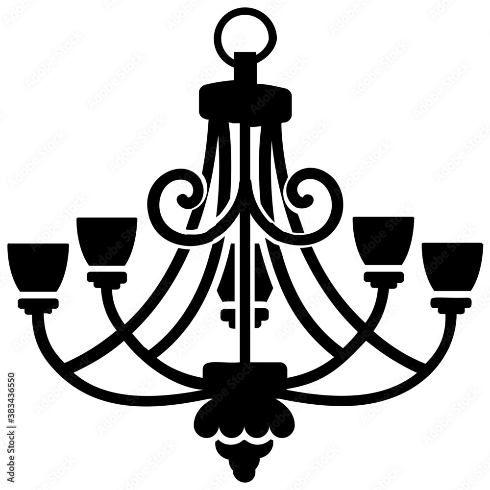 White With Black Chandelier Clip Art Ringvelope
