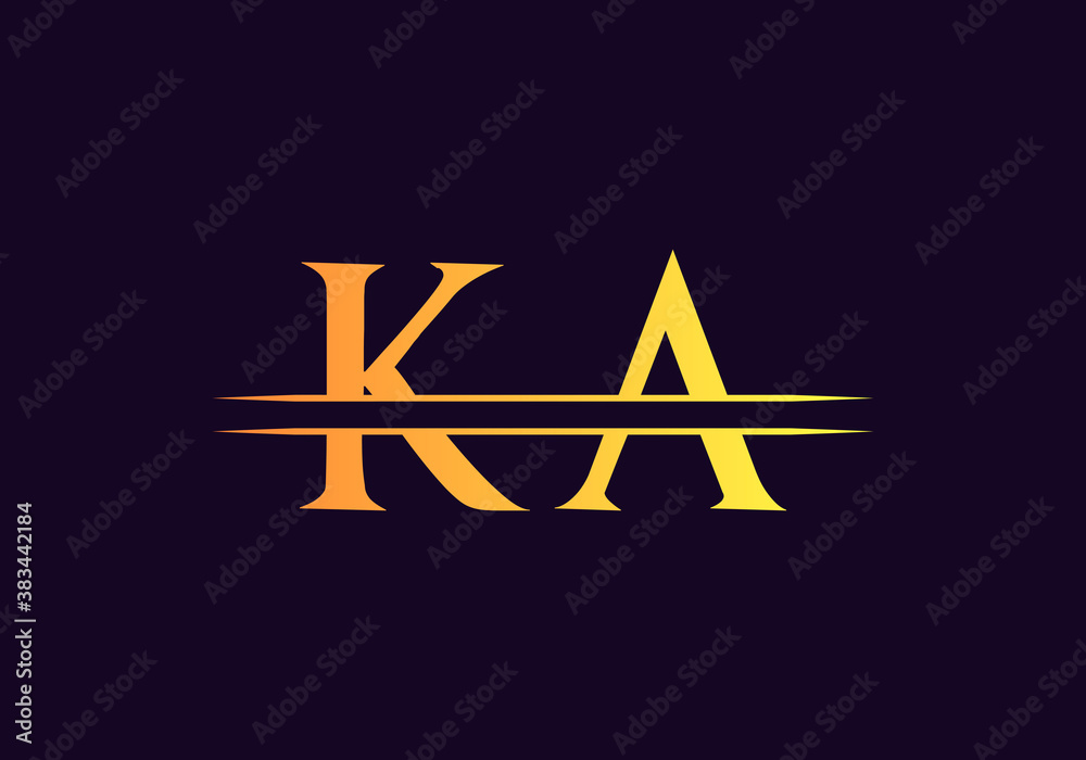 Initial KA logo. letter KA logo design with modern trendy. Stock Vector ...