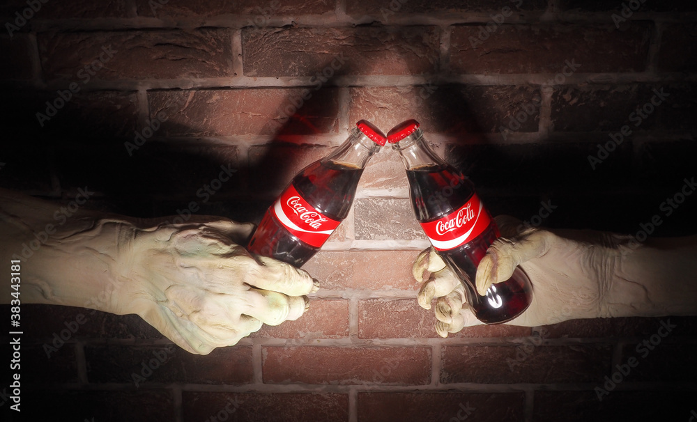 ZELENOGORSK,RUSSIA - SEPTEMBER 22,2019: Coca-Cola at the cellar.The ...