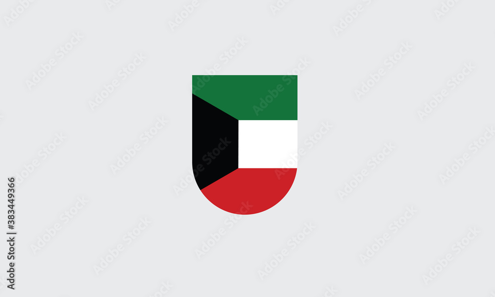 Kuwait flag shield vector illustration Stock Vector | Adobe Stock