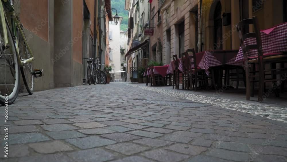 Romantic Pedestrian Street With Restaurants and Cafes in Riva Del Garda ...