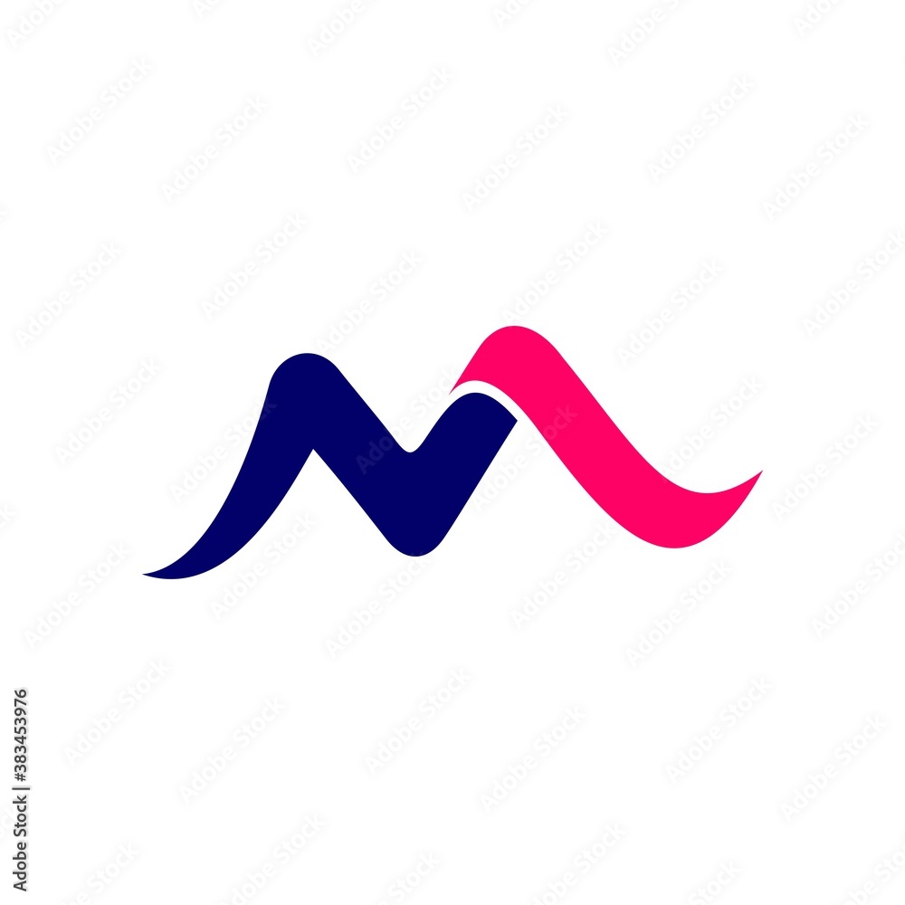 letter m wave logo design Stock Vector | Adobe Stock