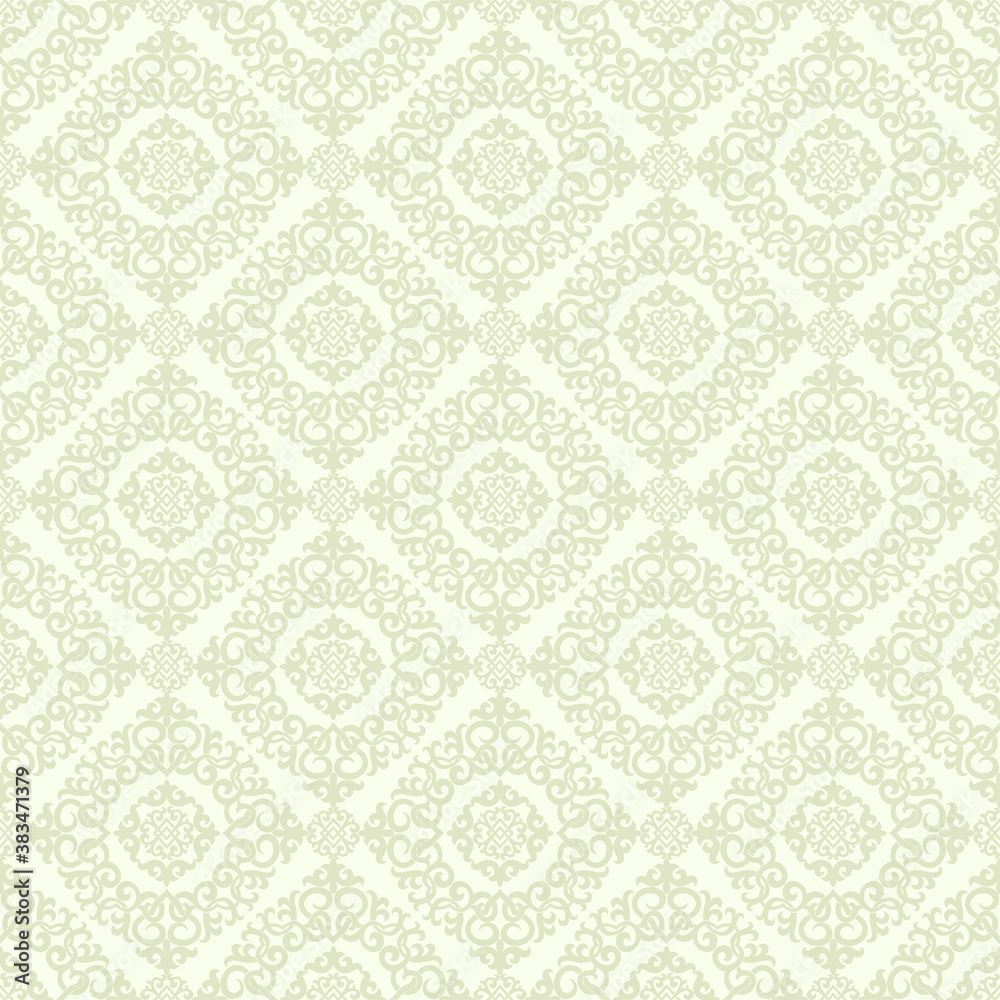Seamless light background with beige pattern in baroque style. Vector ...