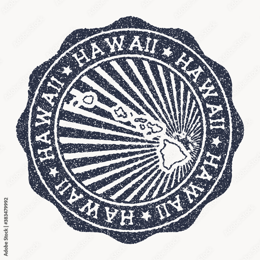 Hawaii stamp. Travel rubber stamp with the name and map of island ...