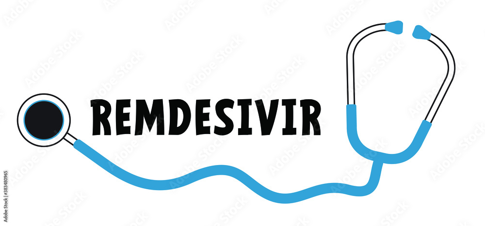 Remdesivir covid-19 liquid medication. Concept of tablet or hypodermic ...