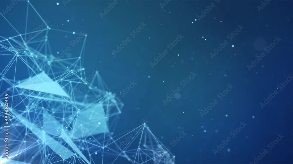 Abstract polygonal background with connecting dots and lines Loop. Molecular structure with ...