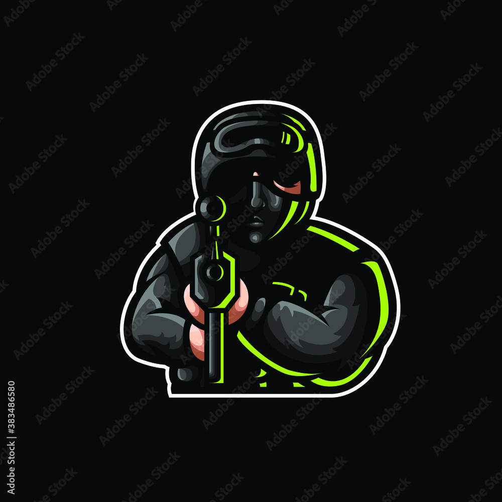 Sniper police esport logo mascot illustration Stock Vector | Adobe Stock