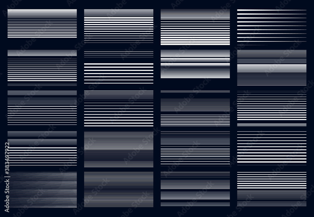 Halftone random horizontal straight parallel lines, stripes pattern and ...