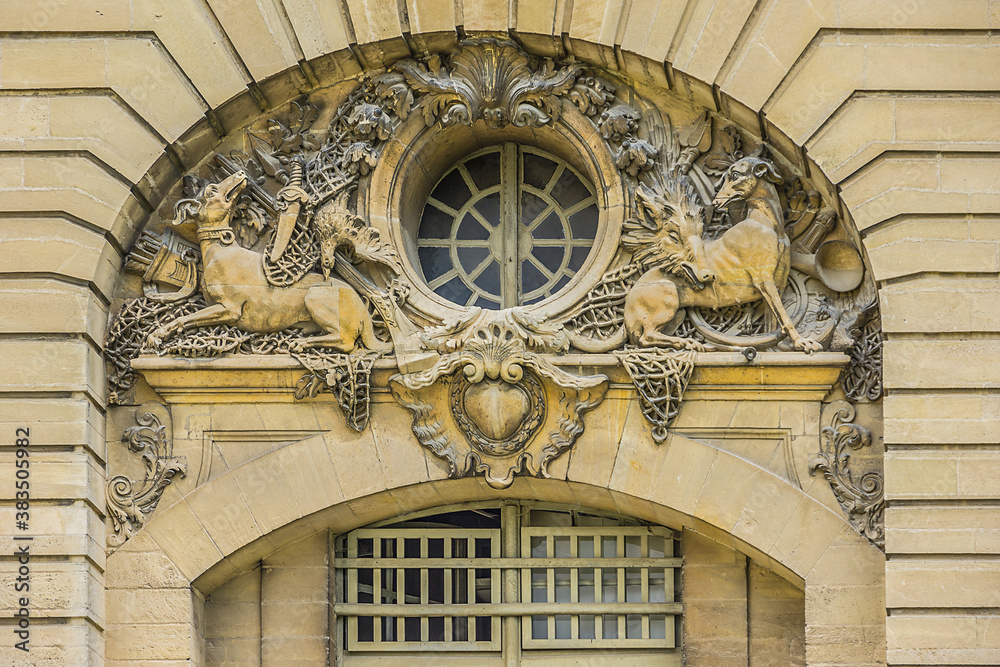 Fragments of old Chantilly Grand Stables near Chateau de Chantilly ...