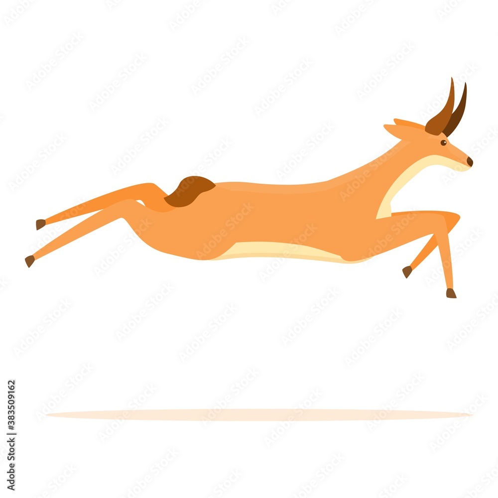 Running gazelle icon. Cartoon of running gazelle vector icon for web ...