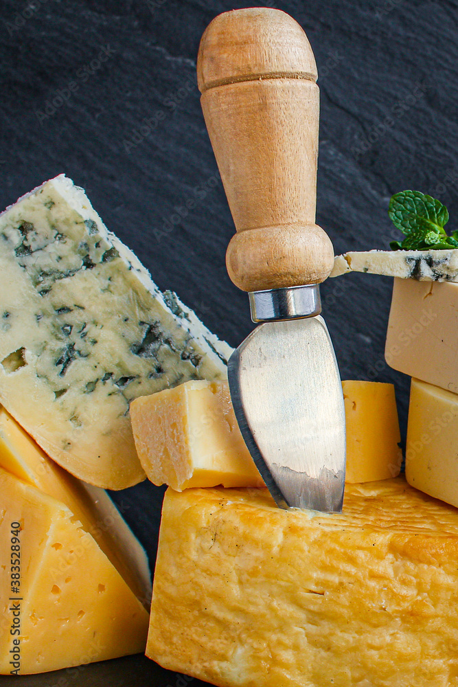 cheese asoriti appetizer many different types snack and grades meal on ...