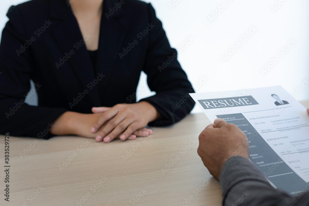 The HR department head is asking questions about the job history and ...