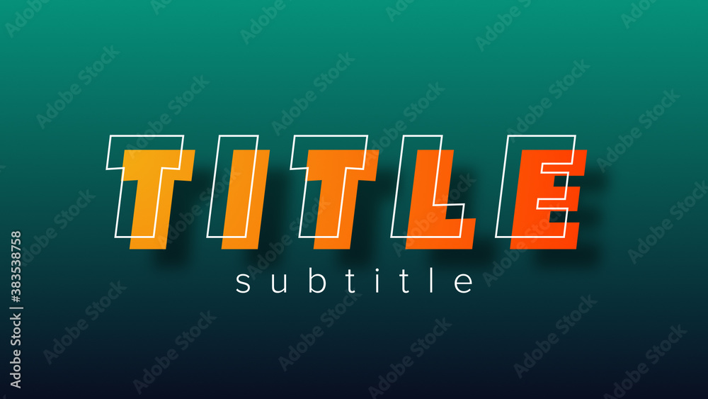 Outline Gradient Title Stock Template | Adobe Stock
