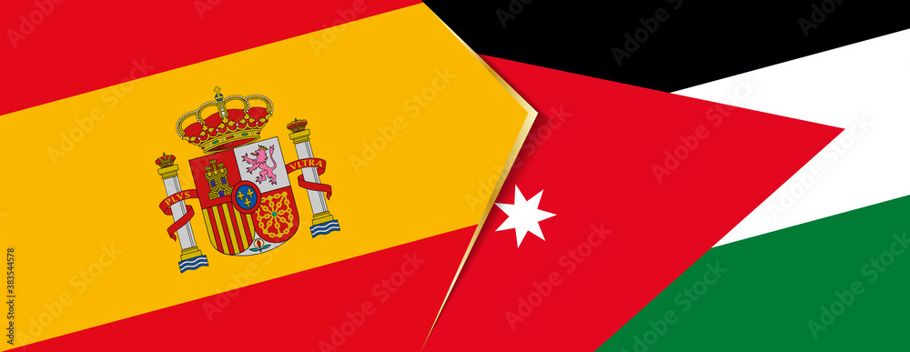 Spain and Jordan flags, two vector flags. Stock Vector | Adobe Stock