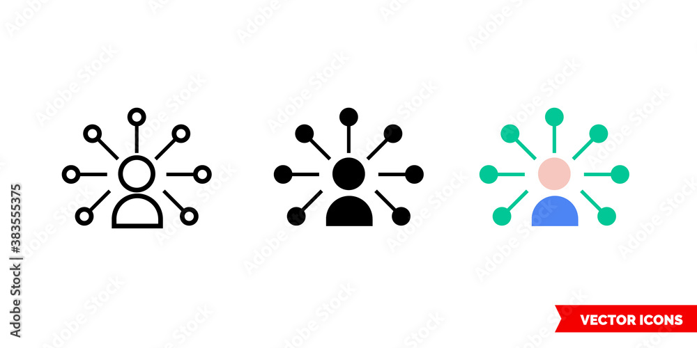 Customer insight icon of 3 types color, black and white, outline ...