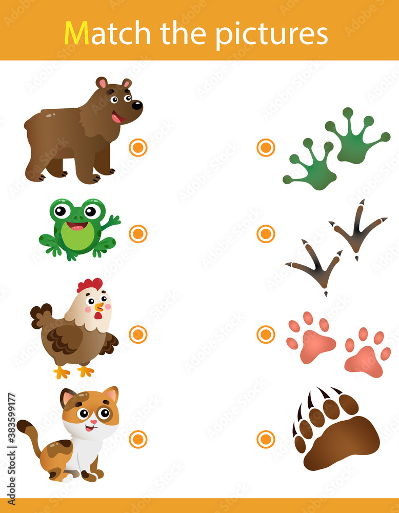 Matching game, education game for children. Puzzle for kids. Match the ...