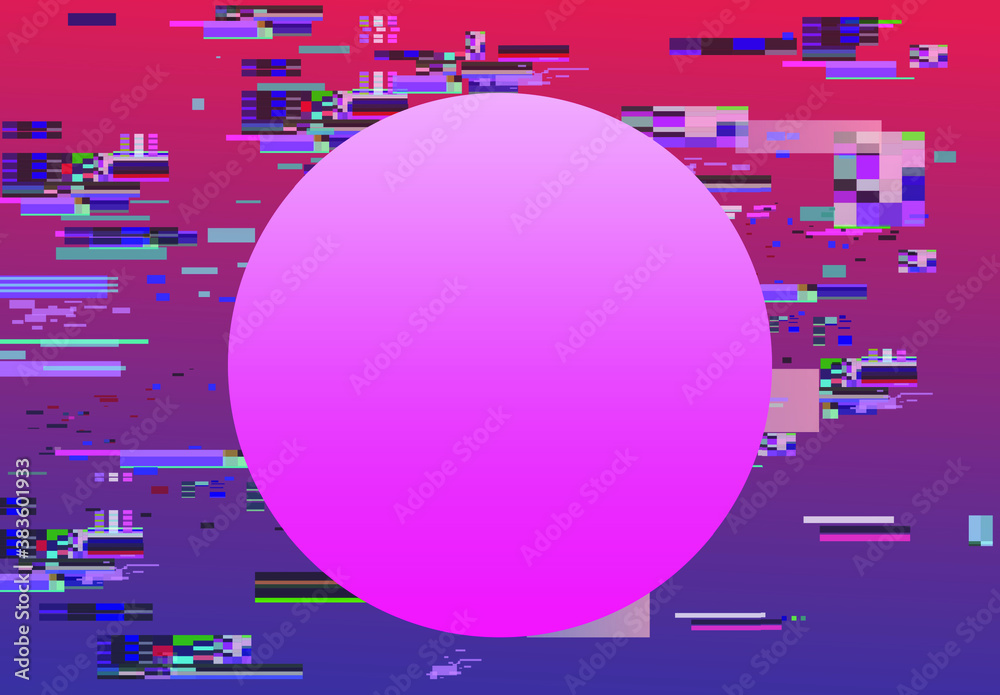 Abstract technology background with datamoshing camera effect. Retro ...