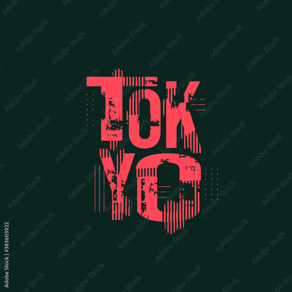 Tokyo hand lettering. Exclusive typographic logo design. Best for t ...