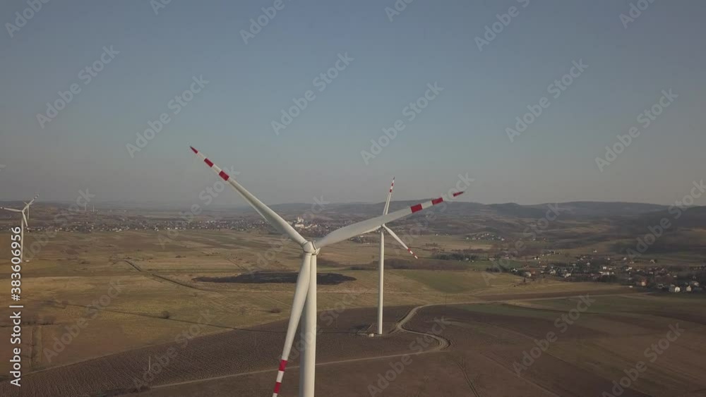 Poland, Zmigrod: The mechanism of a huge wind generator of a power ...