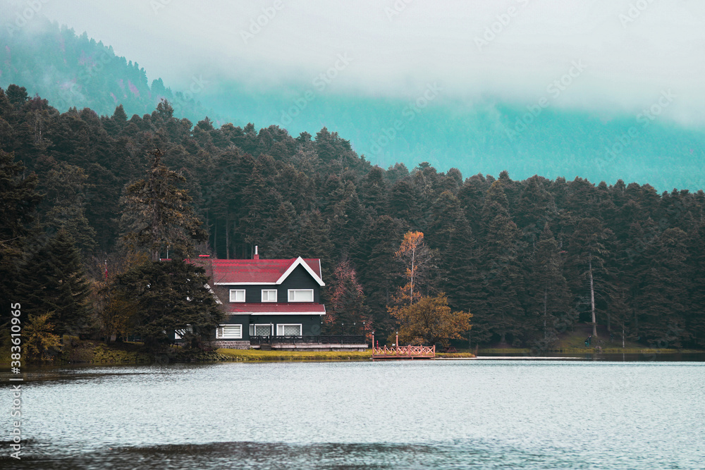 Impressive lake house. Beautiful landspace villa in lake. The lake ...