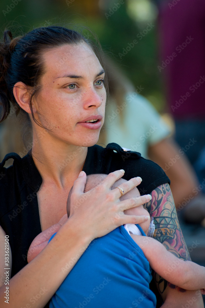 Aboriginal Mother and Baby Stock Photo | Adobe Stock