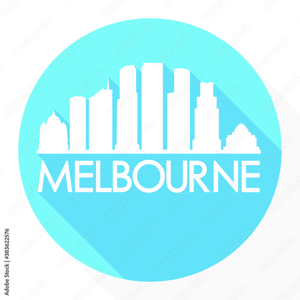 Melbourne Australia Oceania Flat Icon Skyline Silhouette Design City ...