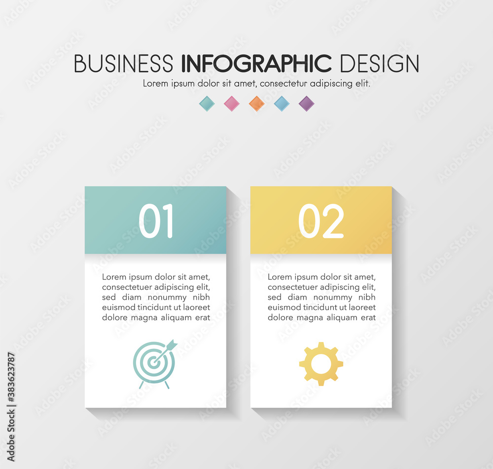 Infographic template with 2 steps. Simple diagram. Vector Stock Vector ...
